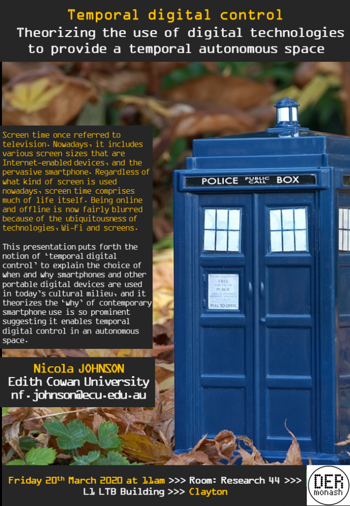 New Seminar: Temporal digital control – Theorizing the use of digital ...